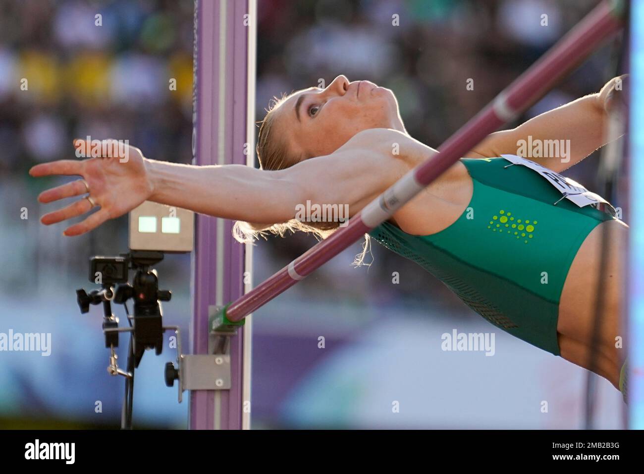 Eleanor Patterson, of Australia, competes during the women's high jump ...