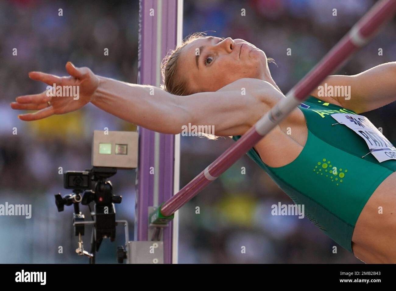 Eleanor Patterson, of Australia, competes during the women's high jump ...
