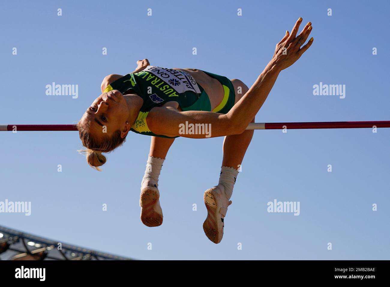 Eleanor Patterson, of Australia, competes during the women's high jump ...