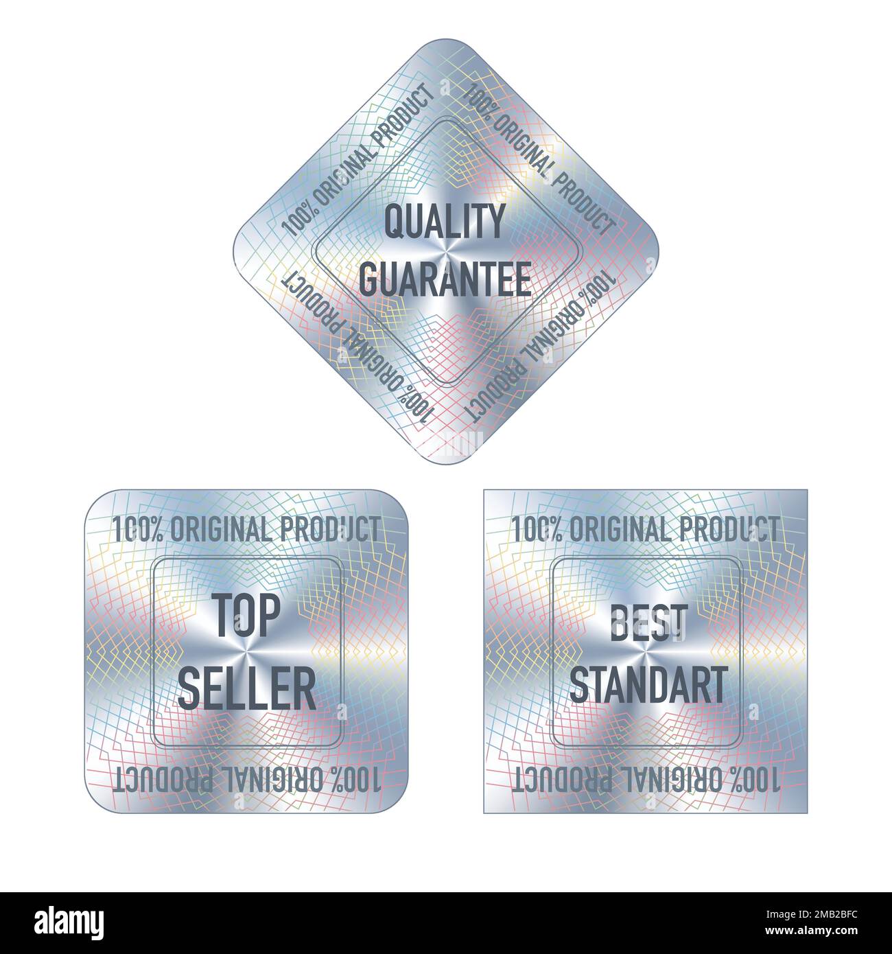 Holographic gradient square labels Stock Vector Image & Art - Alamy