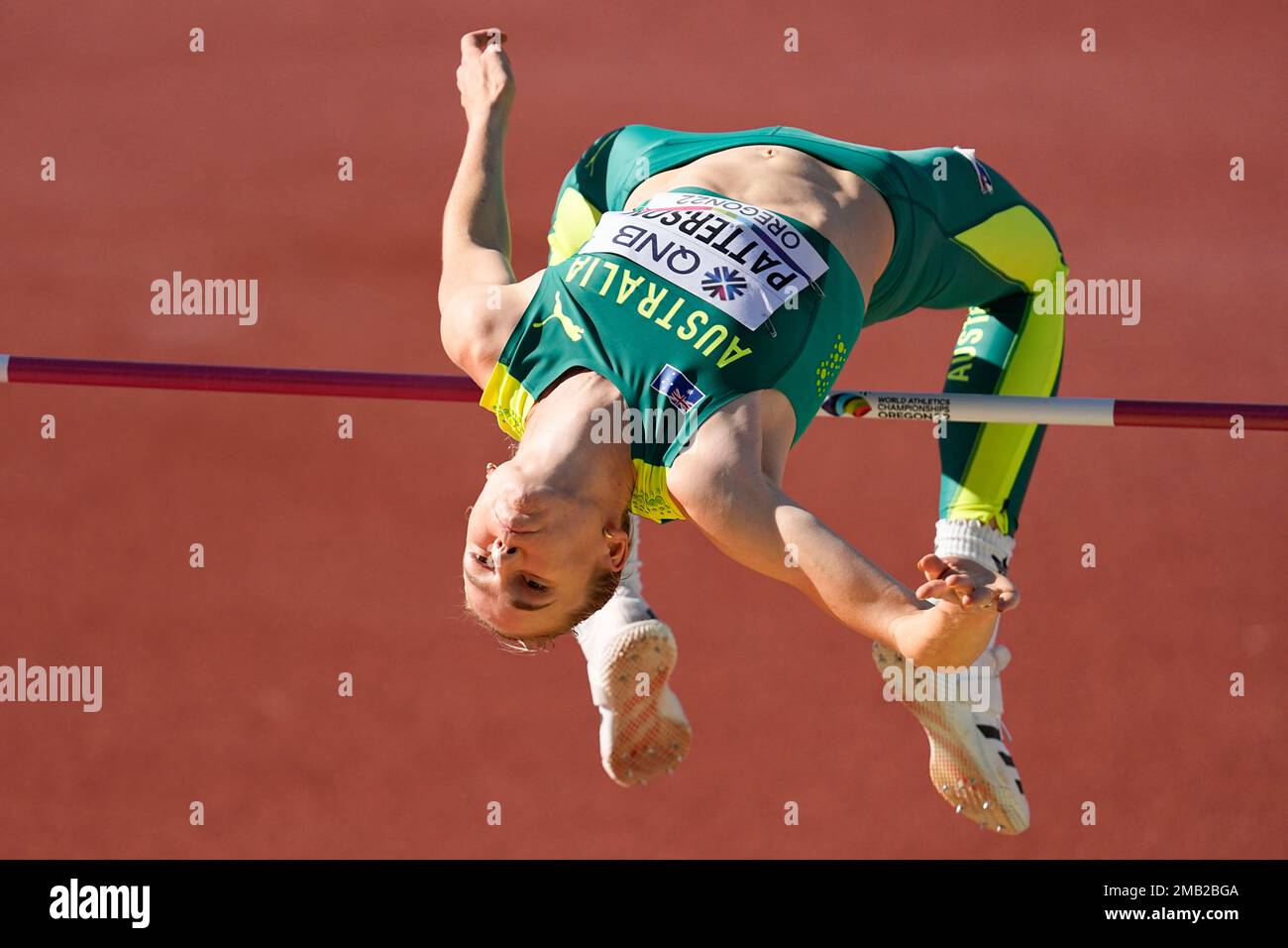 Eleanor Patterson, of Australia, competes during the women's high jump ...