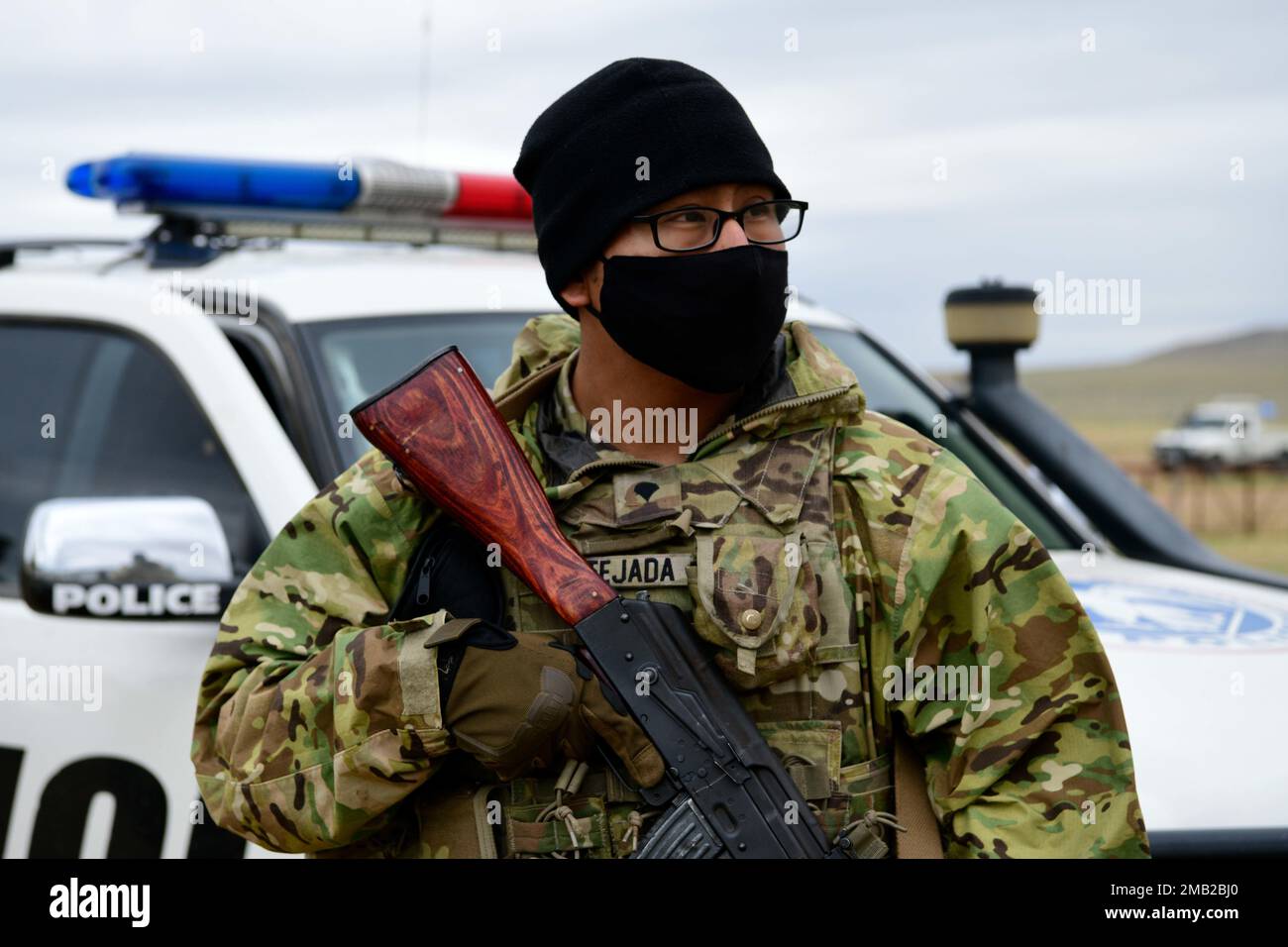 U.S. Army Spc. Alberta Detejada from Alpha Company, 1-5 Infantry ...