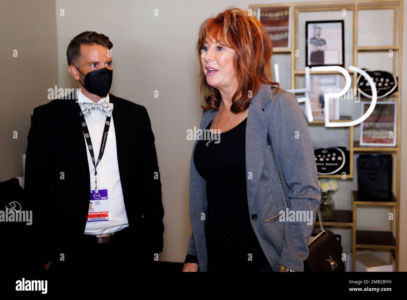 Nancy Lieberman, right attends the Backstage Creations Lounge at the ...