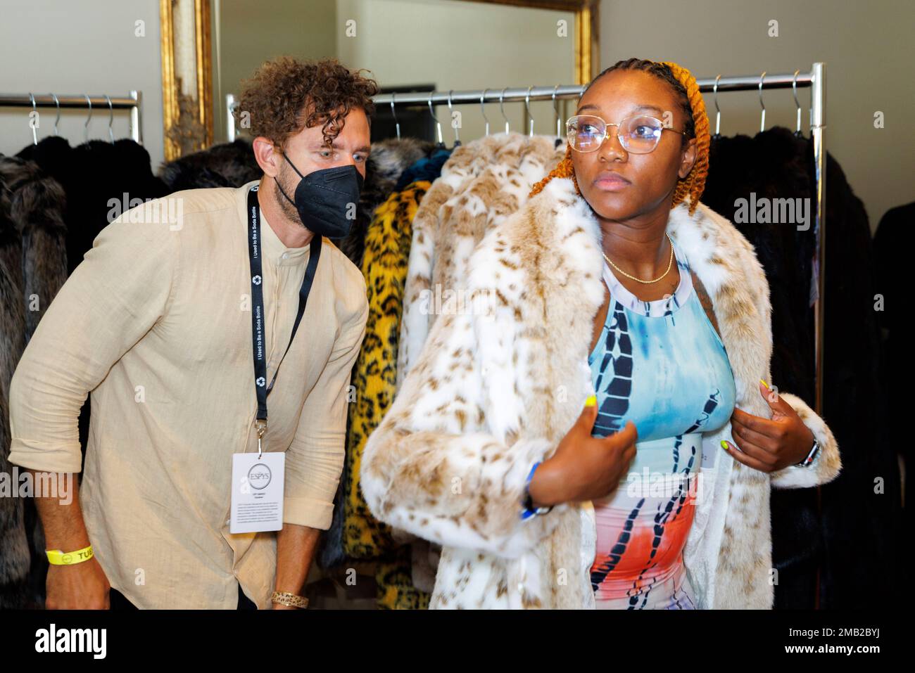 Salli Clavelle, right attends the Backstage Creations Lounge at the ...