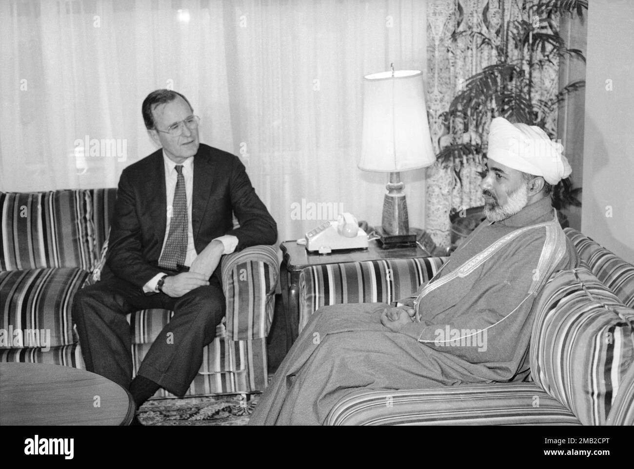 Vice President George Bush meets with His Majesty Qaboos bin Said ...