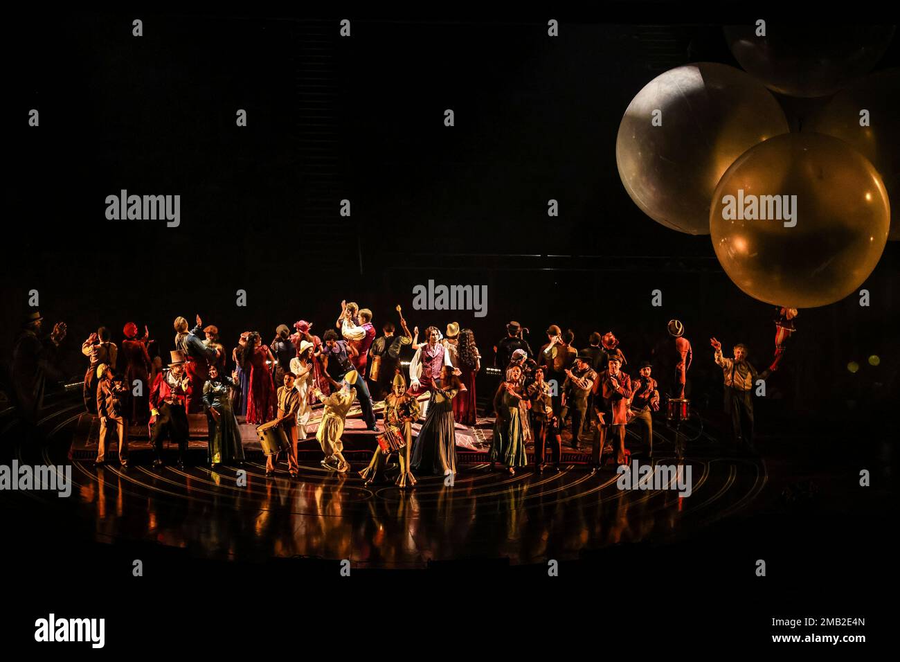 Artists perform during the Cirque du Soleil Corteo show in London ...