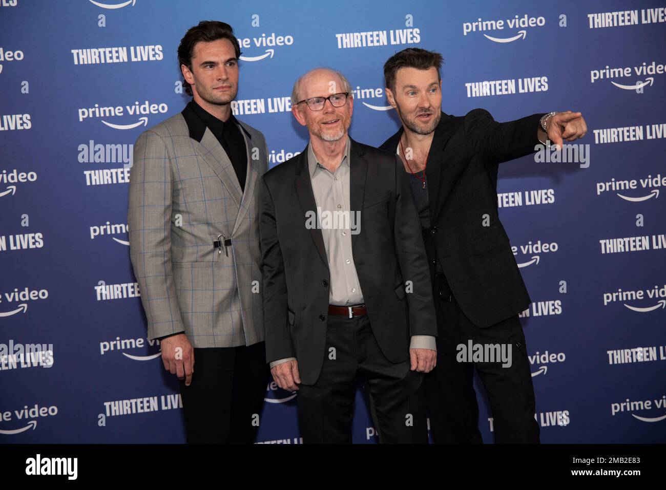Tom Bateman, from left, director Ron Howard, and Joel Edgerton pose for ...