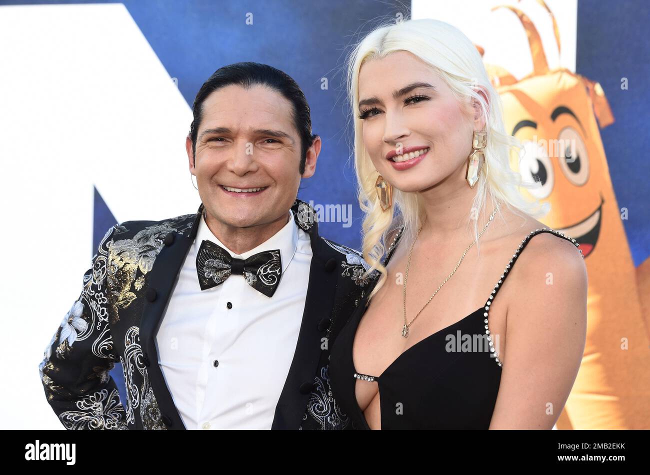 Corey Feldman and Courtney Anne Mitchell arrive at the Los Angeles premiere of "Nope," Monday ...