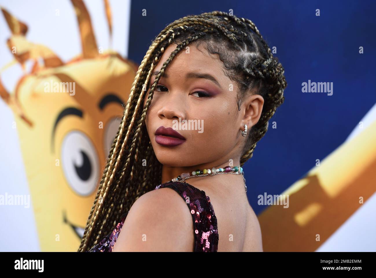 Storm Reid arrives at the Los Angeles premiere of "Nope," Monday, July ...