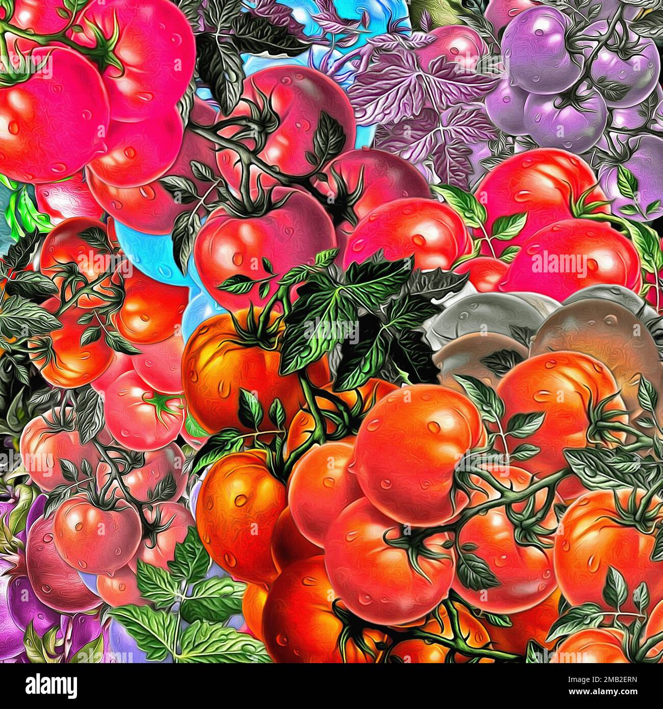 Computer graphics of abstract fruit of berry psychedelic stylization of ...