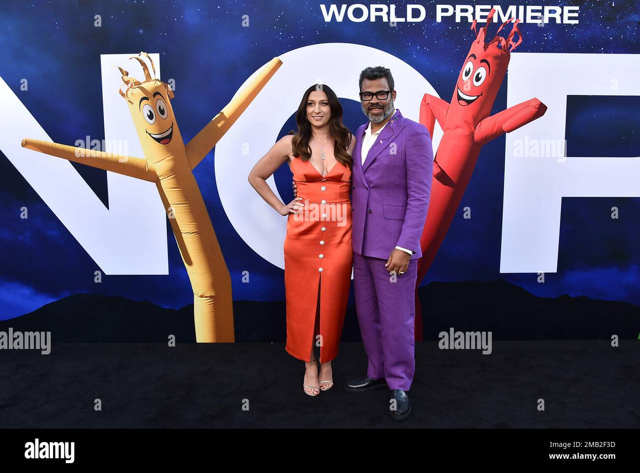 Writer/director Jordan Peele, right, and his wife, Chelsea Peretti ...
