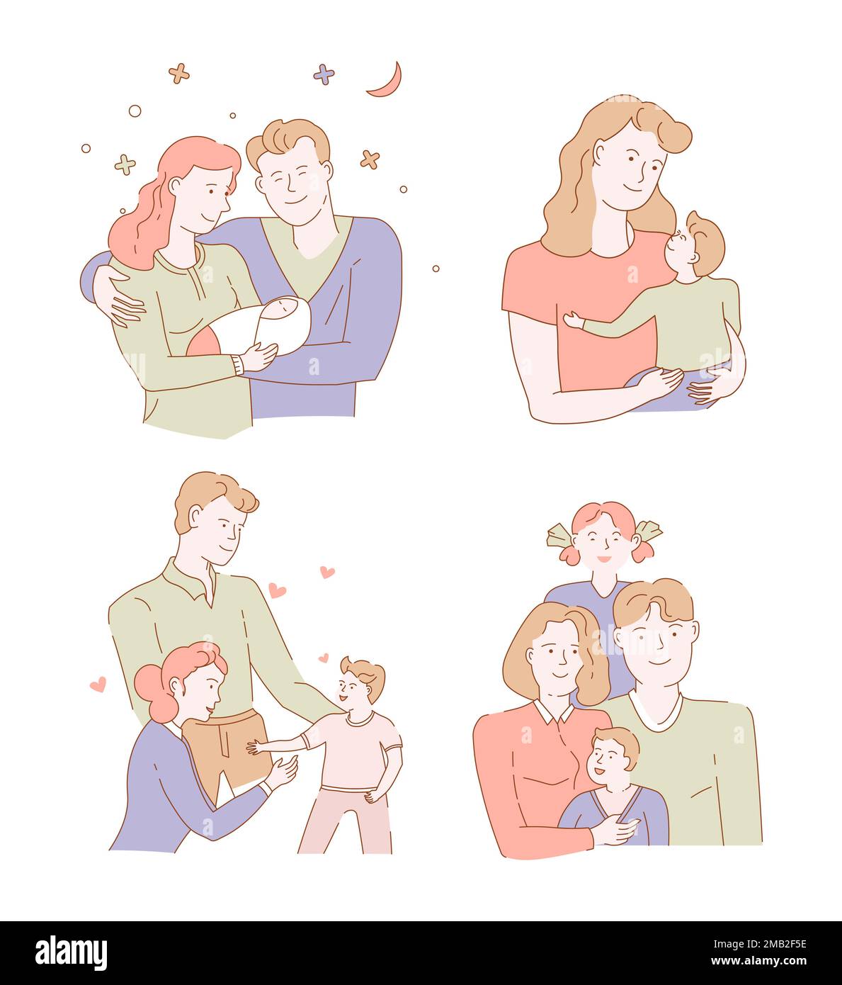 Woman child embrace in Stock Vector Images - Alamy