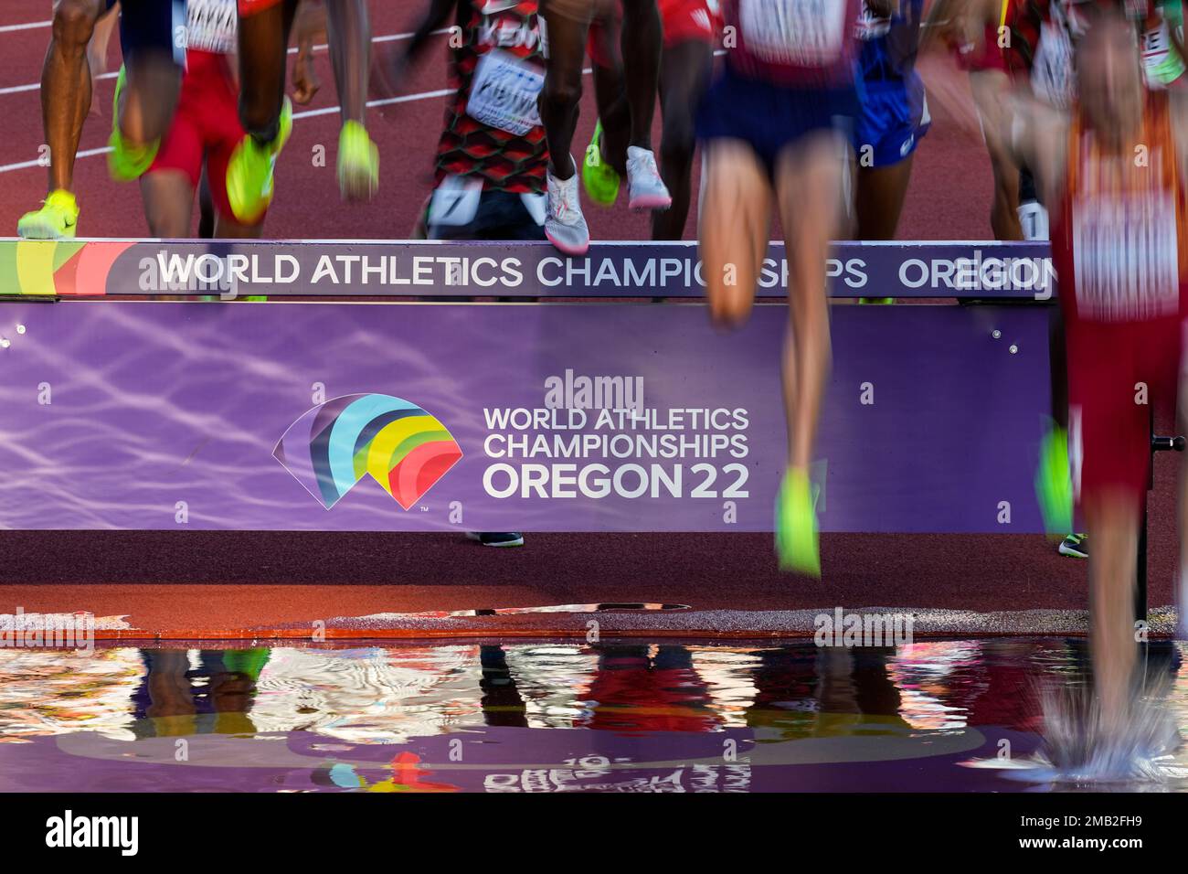 Men compete during the men's 3000-meter steeplechase final at the World ...