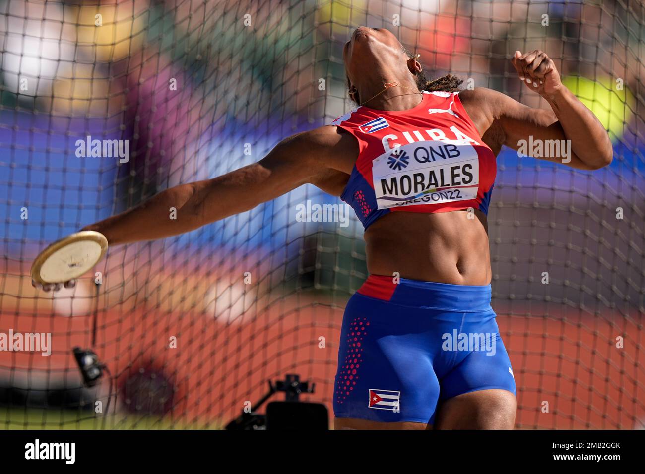 Silinda Oneisi Morales, of Cuba, competes during qualifying for the ...