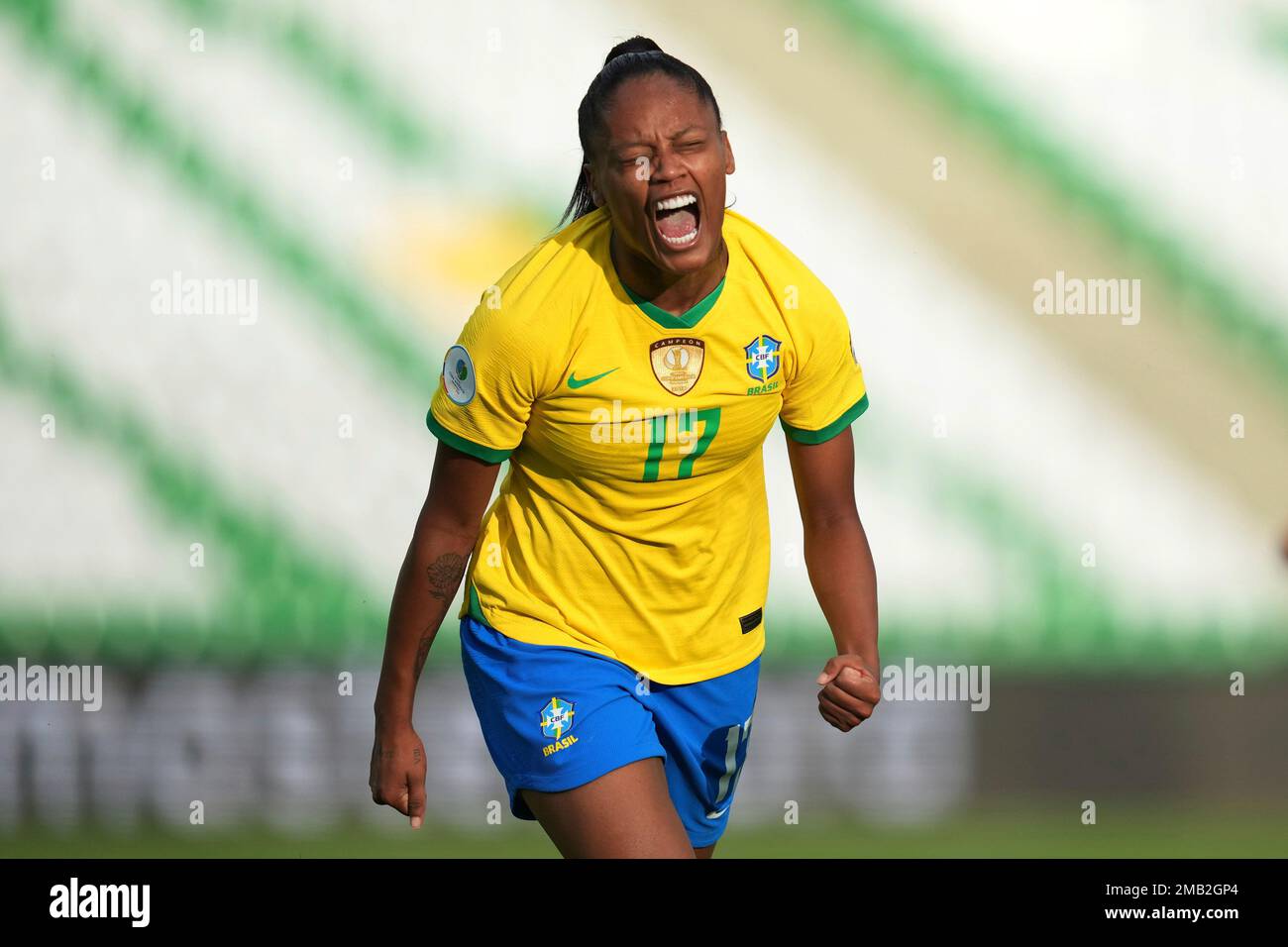 Brazil's Ary Borges celebrates after scoring against Venezuela during a ...