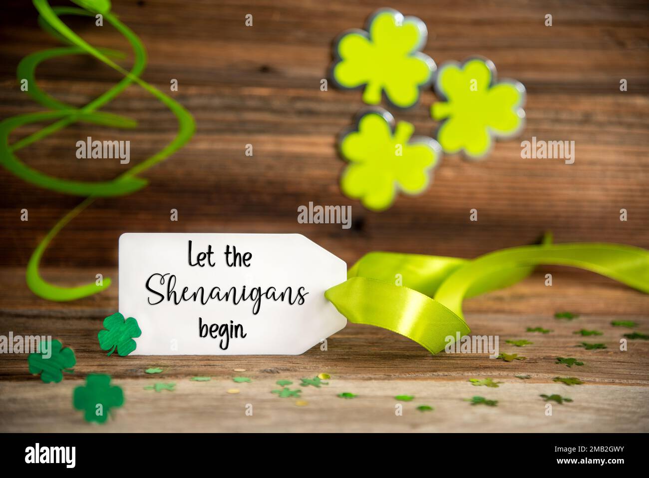 Saint Patrick's Day Decoration, Label With Text Let The Shenanigans ...