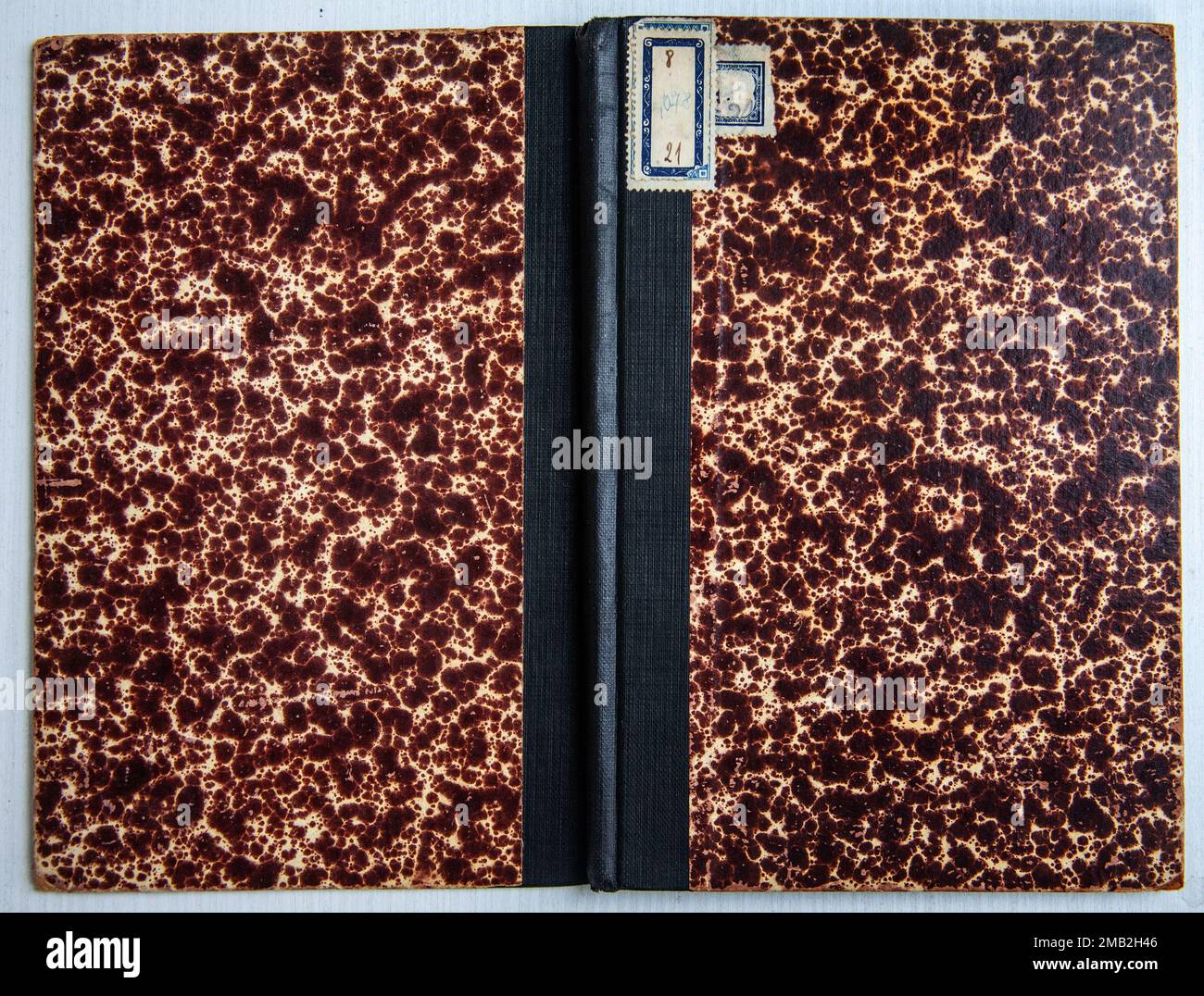 Open old paper book cover and pages Stock Photo - Alamy