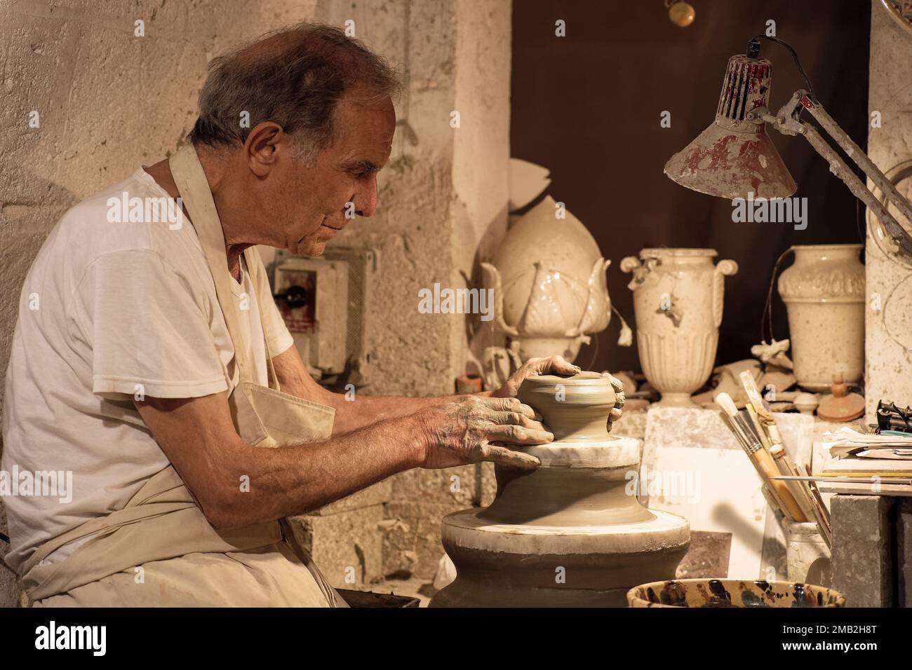 Italy, Puglia, Grottaglie, province of Taranto - famous for its pottery ...