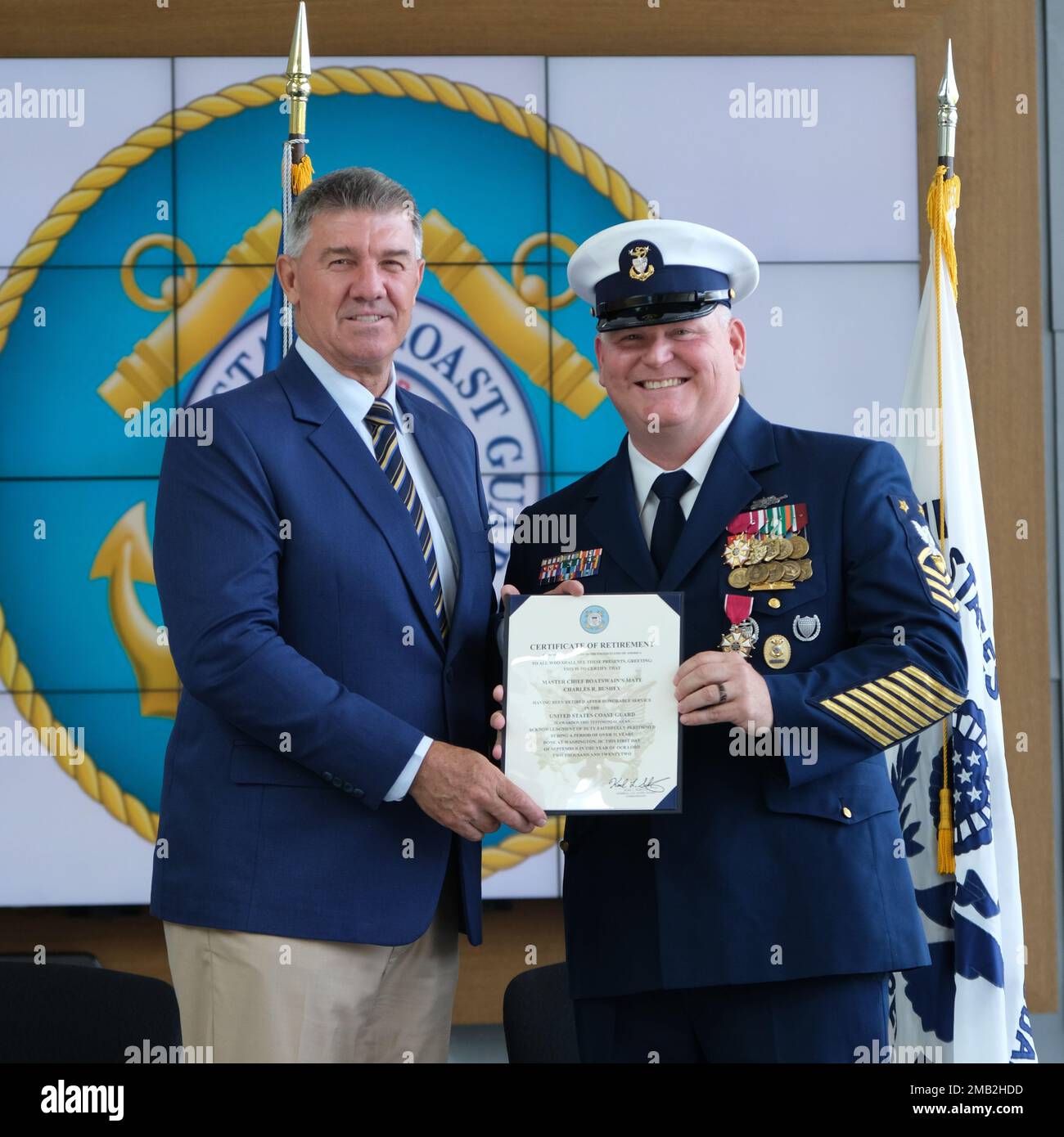 The 26th Commandant Adm. Karl Schultz, (ret), presents Master Chief Rob ...