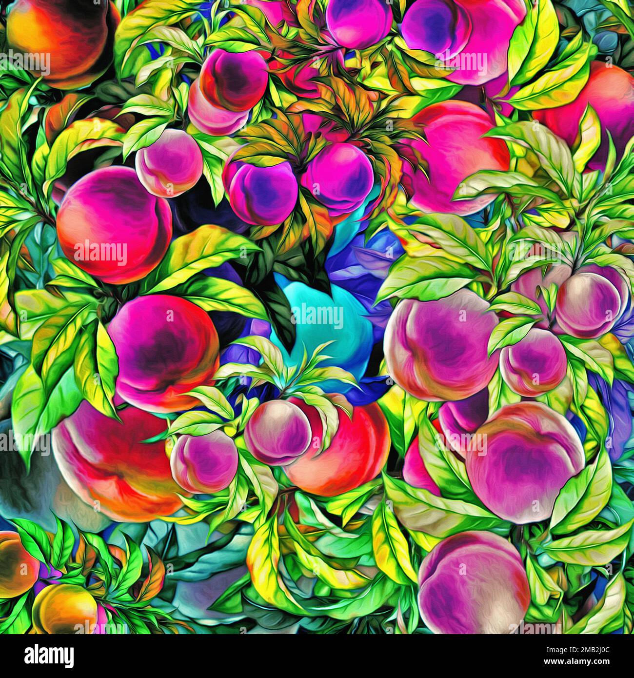 Computer graphics of abstract fruit of berry psychedelic stylization of ...