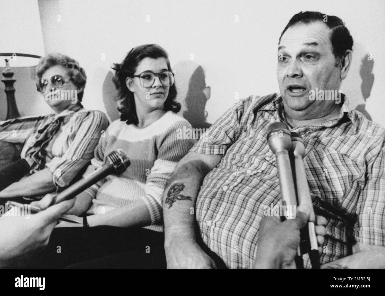 Tina Resch, center, 14-year-old central figure in a series of incidents ...