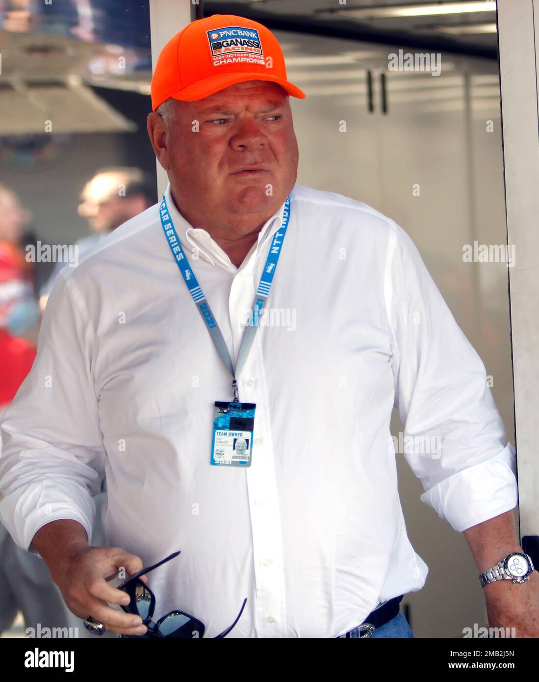 FILE - Car owner Chip Ganassi is seen in the paddock before an IndyCar ...