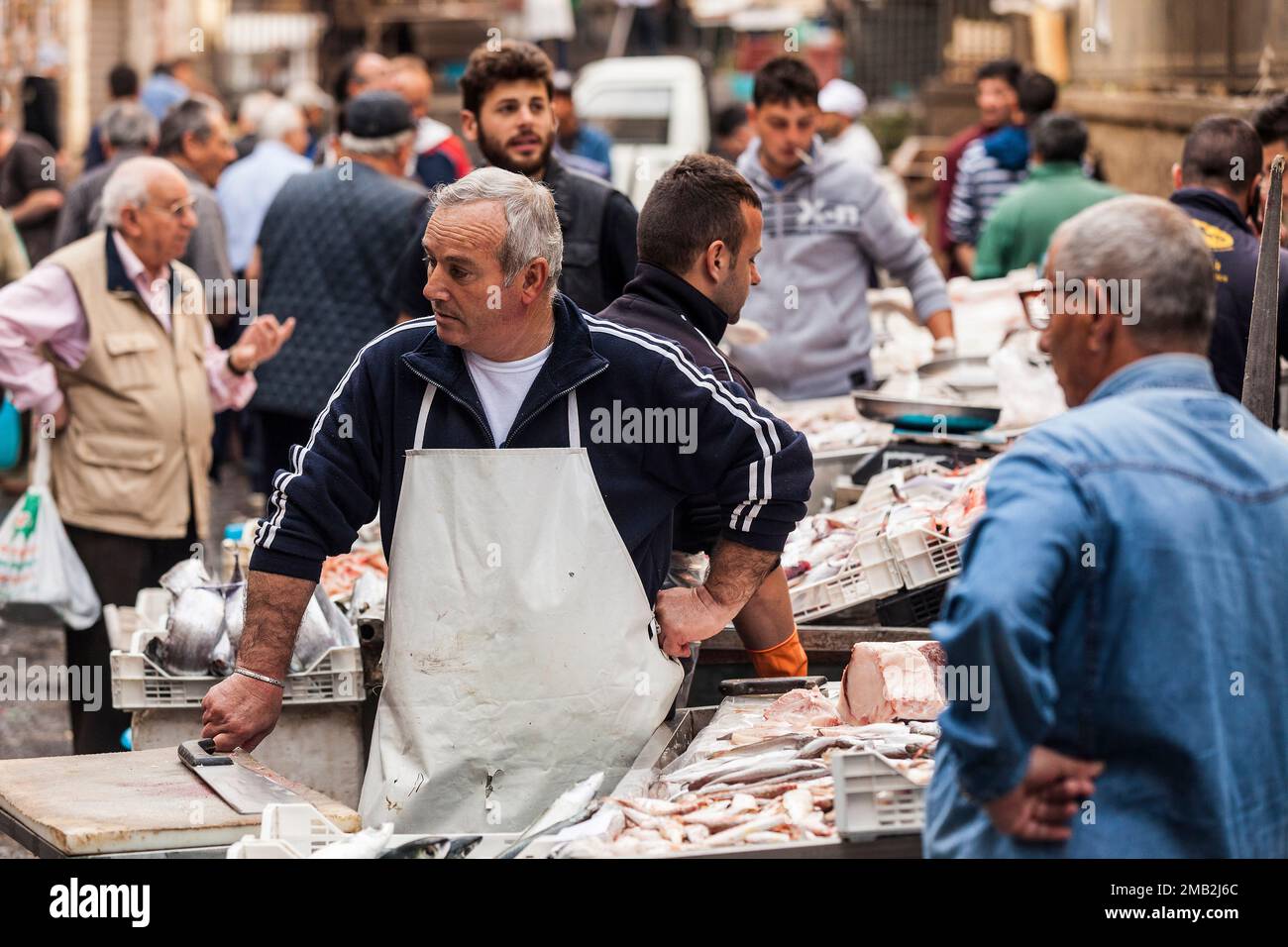 Italy, Sicily, Catania: La Pescheria is the traditional fish market ...