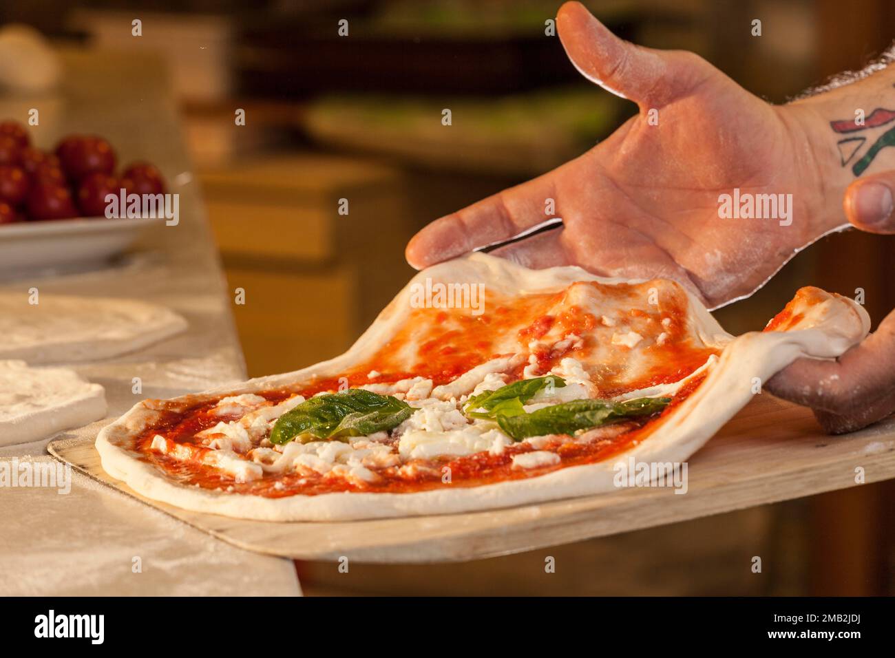Margherita pizza naples making hi-res stock photography and images - Alamy