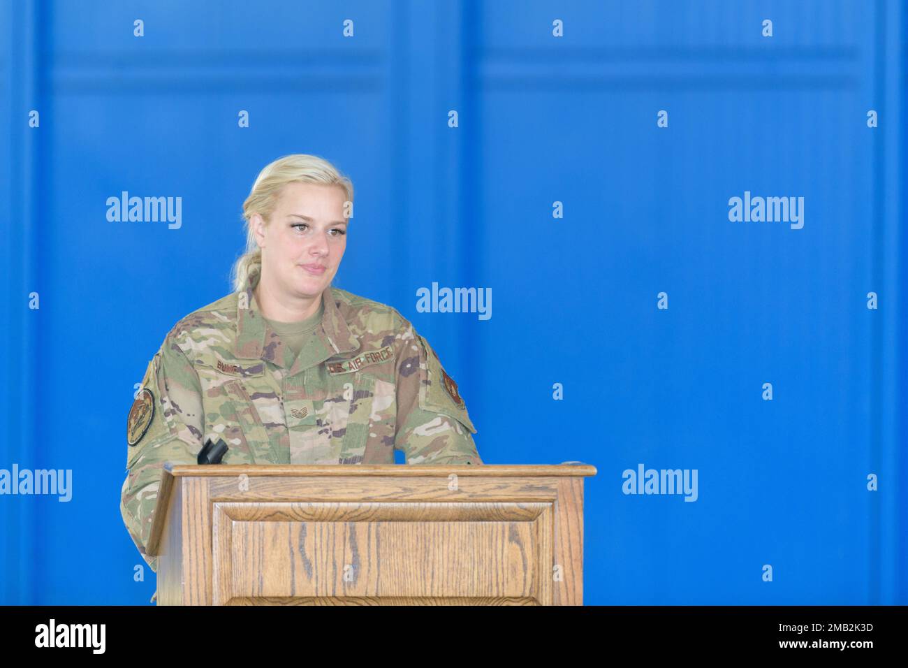 U.S. Air Force Tech Sgt. Paige Bump, deputy airfield manager of the ...