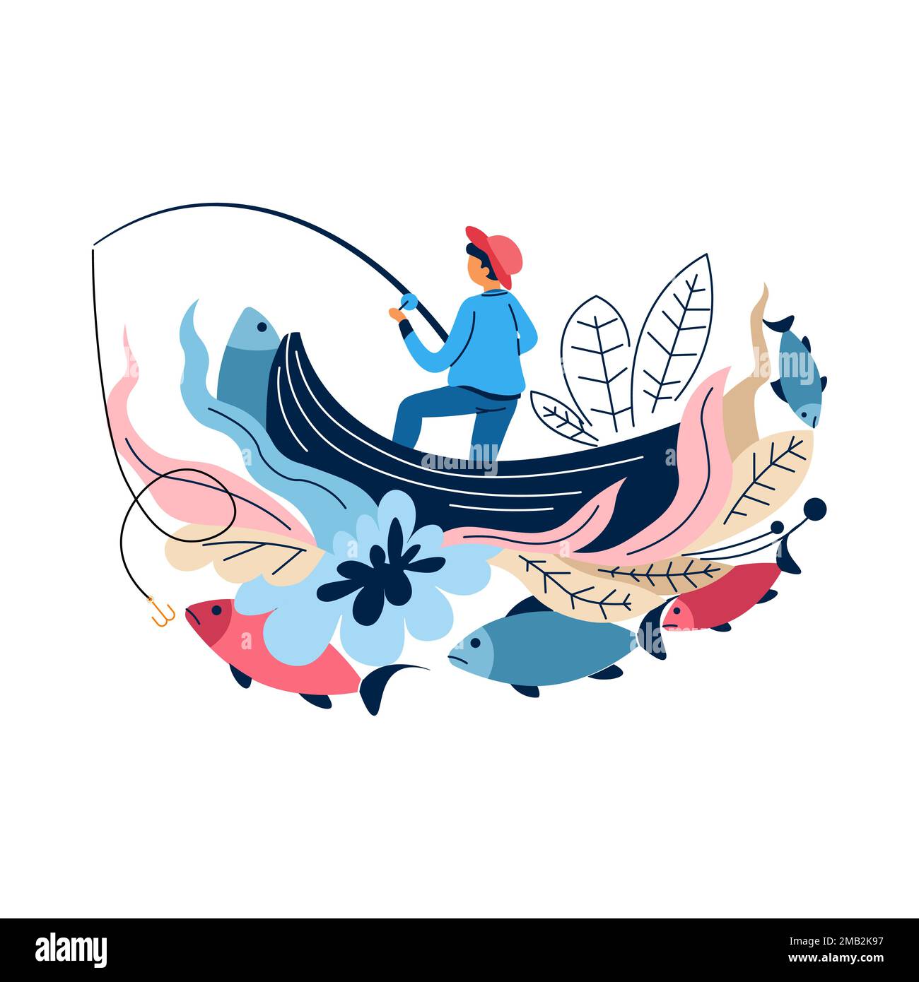 Bass fishing sunset Stock Vector Images - Alamy