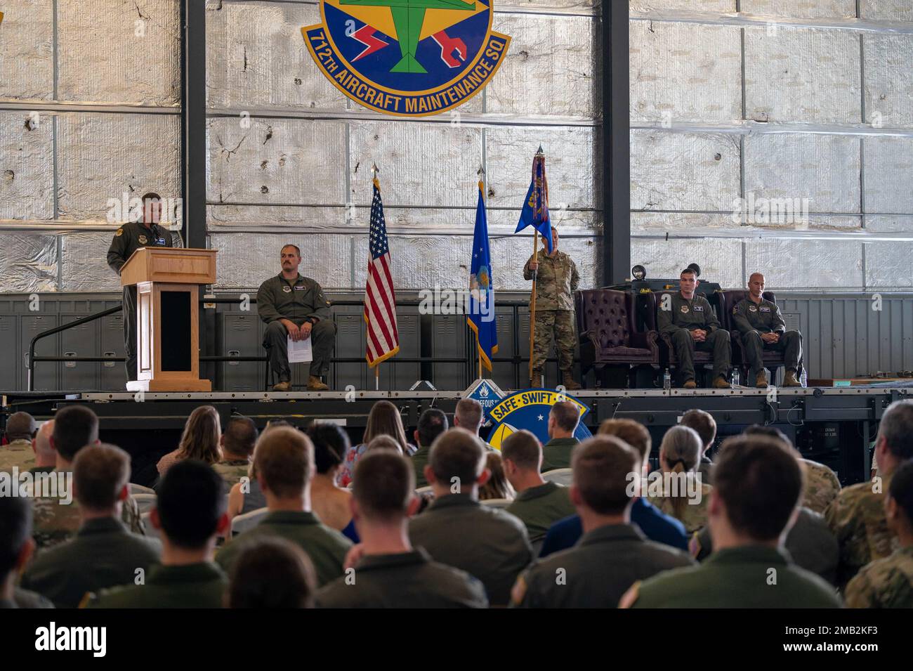 Col. Scott Raleigh, 436th Operations Group commander, addresses ...