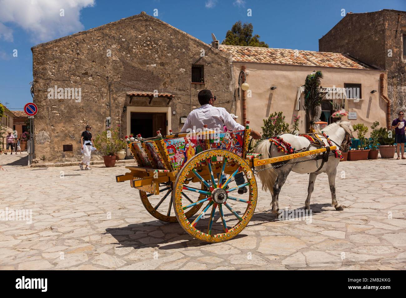 italy, sicily, the tiny village of scopello built around a baglio Stock ...