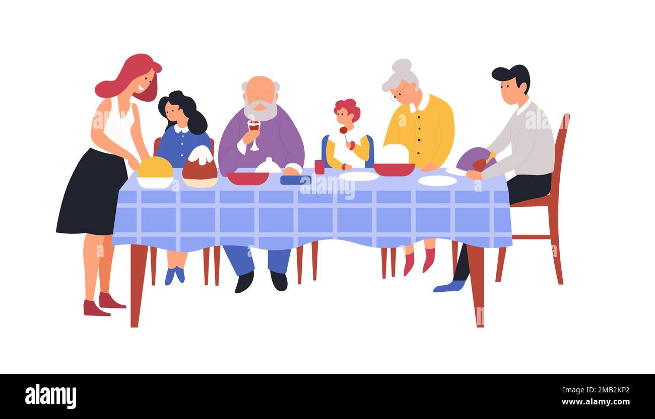 Woman dining room table Stock Vector Images - Alamy