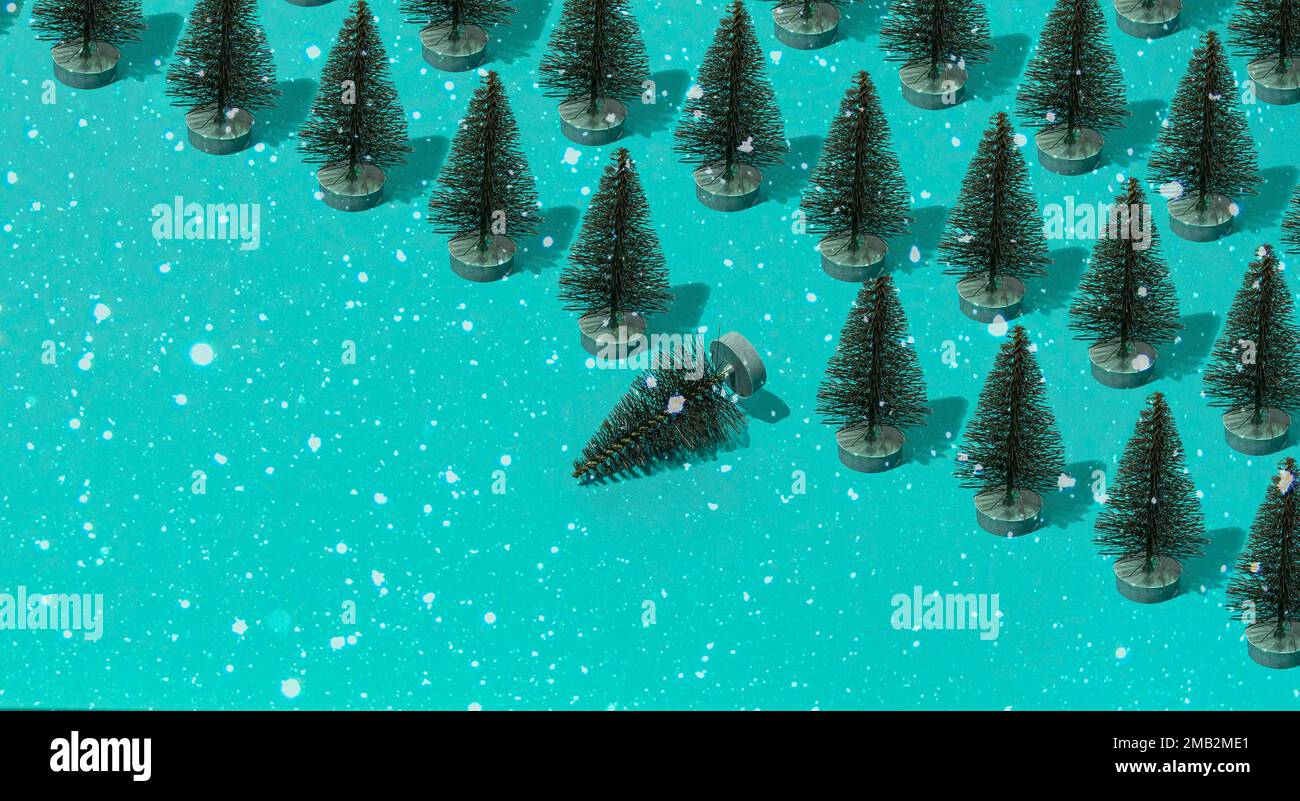 Destruction of forests and feeling of trees. Environmental and ...