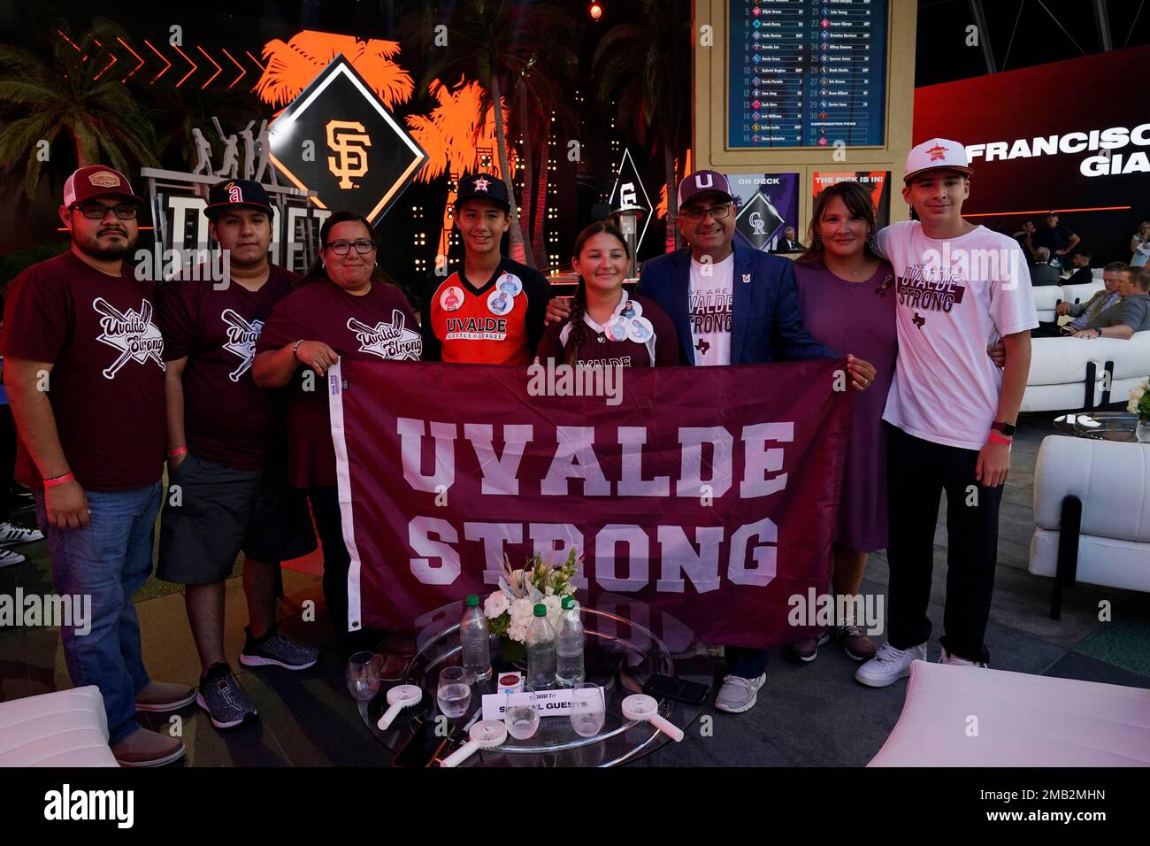 Residents of Uvalde, Tex., pose for photos at the 2022 MLB baseball ...