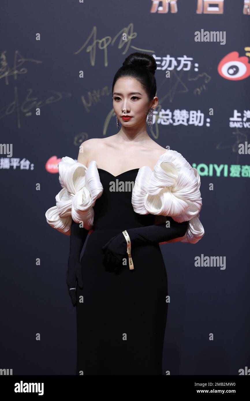 Chinese singer and actress Meng Meiqi attended the red carpet of Weibo ...