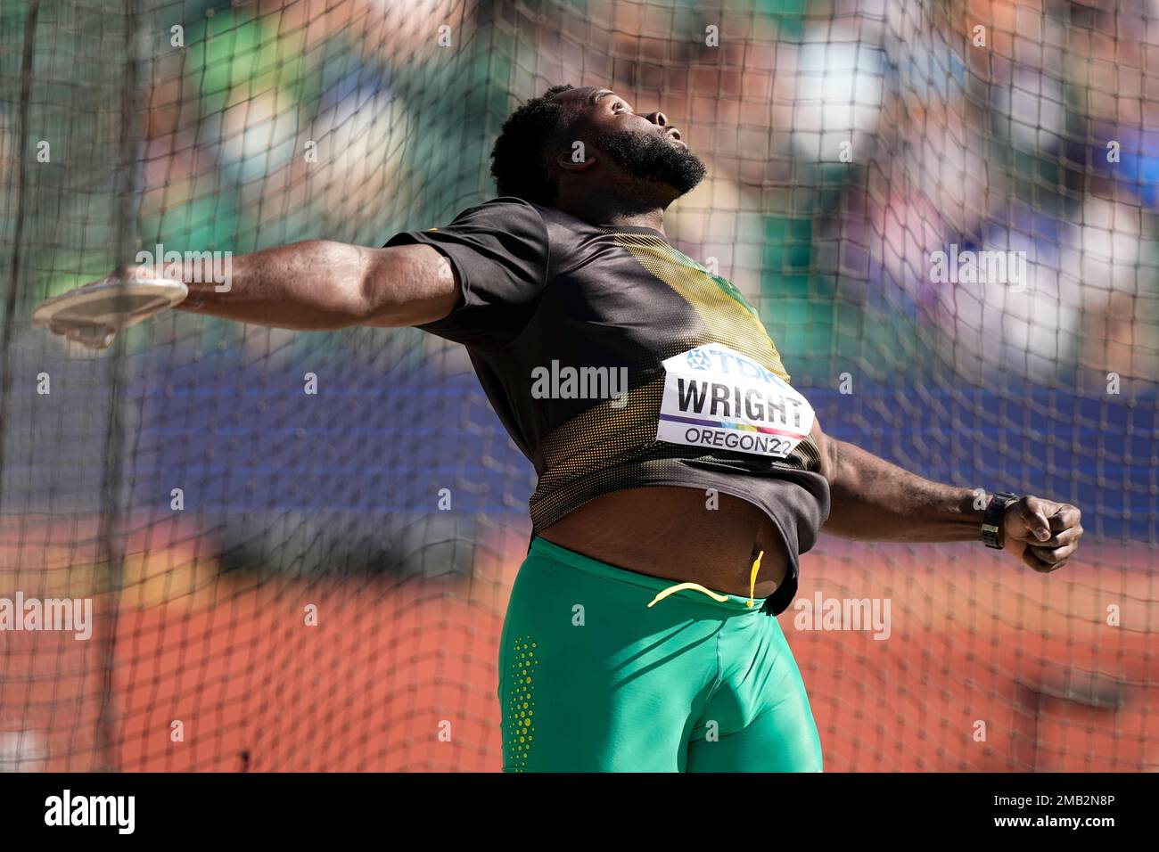 Chad Wright, of Jamaica, competes during qualifying for the men's ...