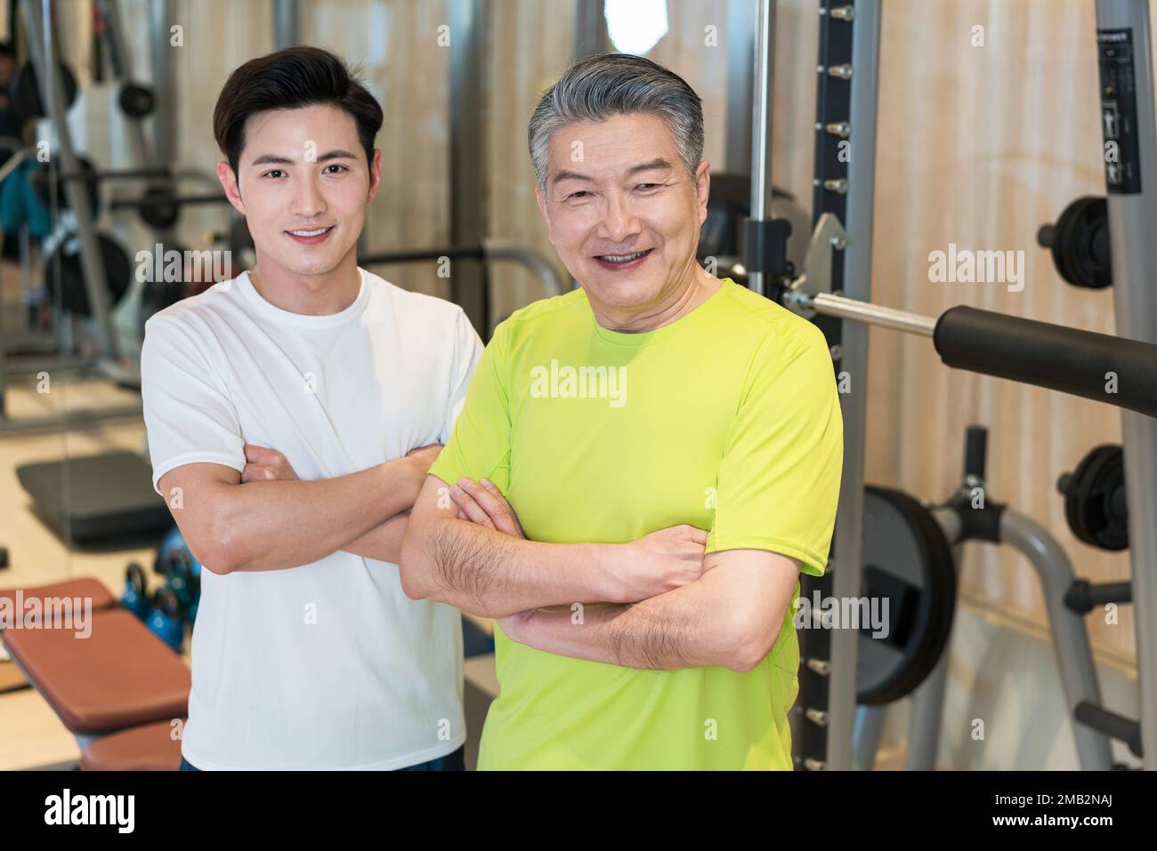 Father and son in the gym Stock Photo - Alamy