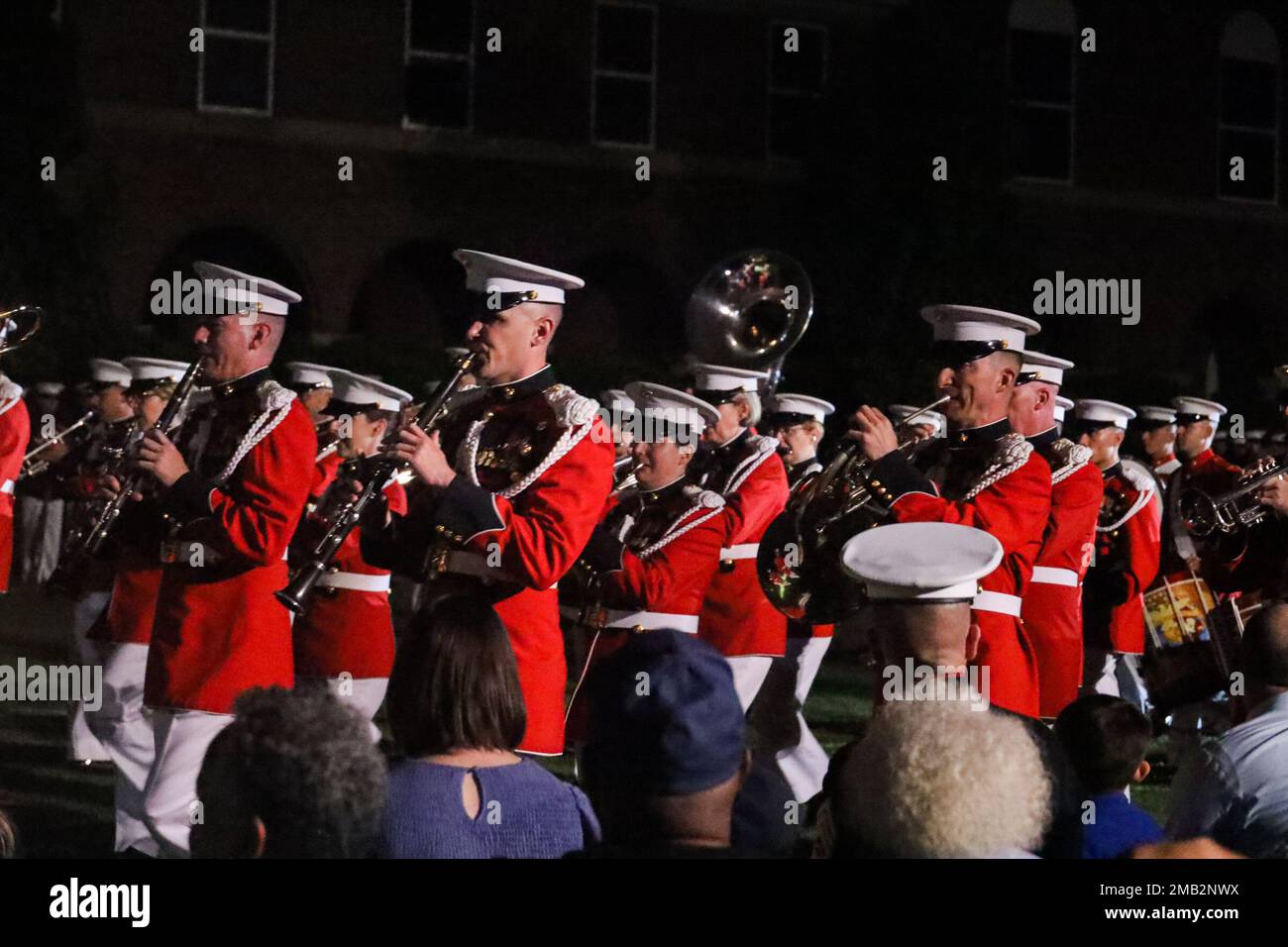 Marines with “The President’s Own,” U.S. Marine Band perform during a ...