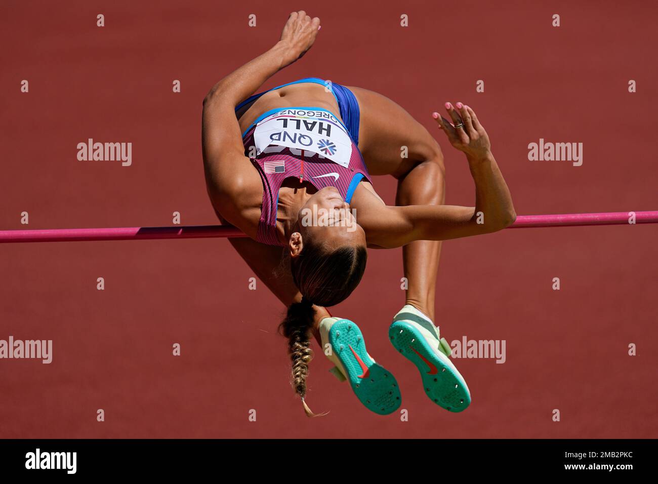 Anna Hall, of the United States, competes during in the women's ...