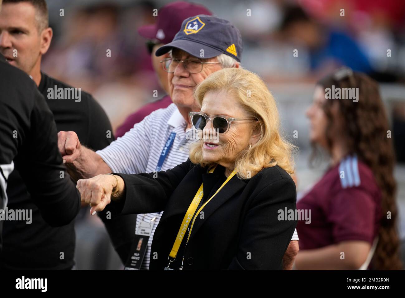 Nancy Anschutz, front, and her husband, Philip, owner of the LA Galaxy ...