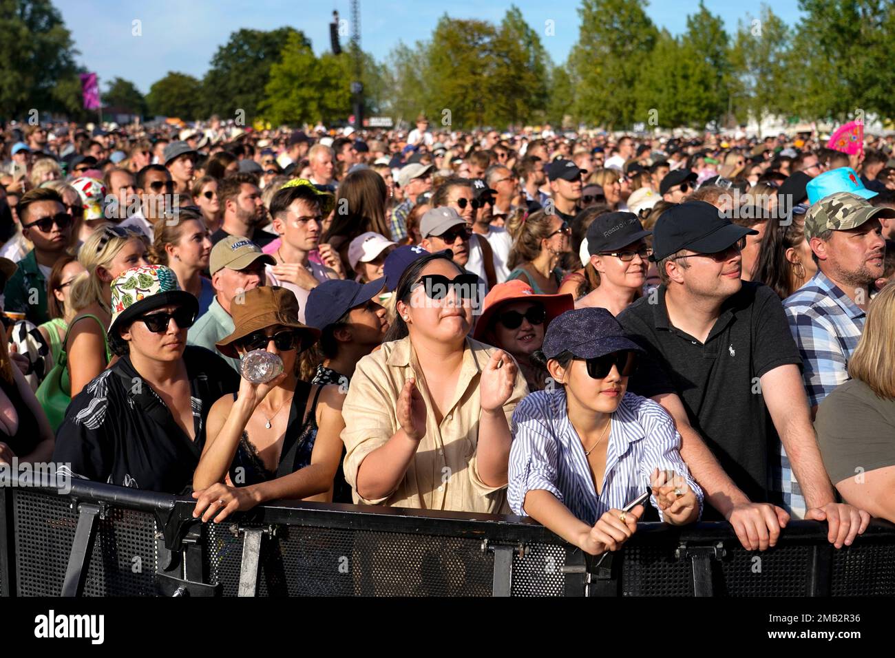 Spectators attend George Ezra's concert in Finsbury Park, London ...