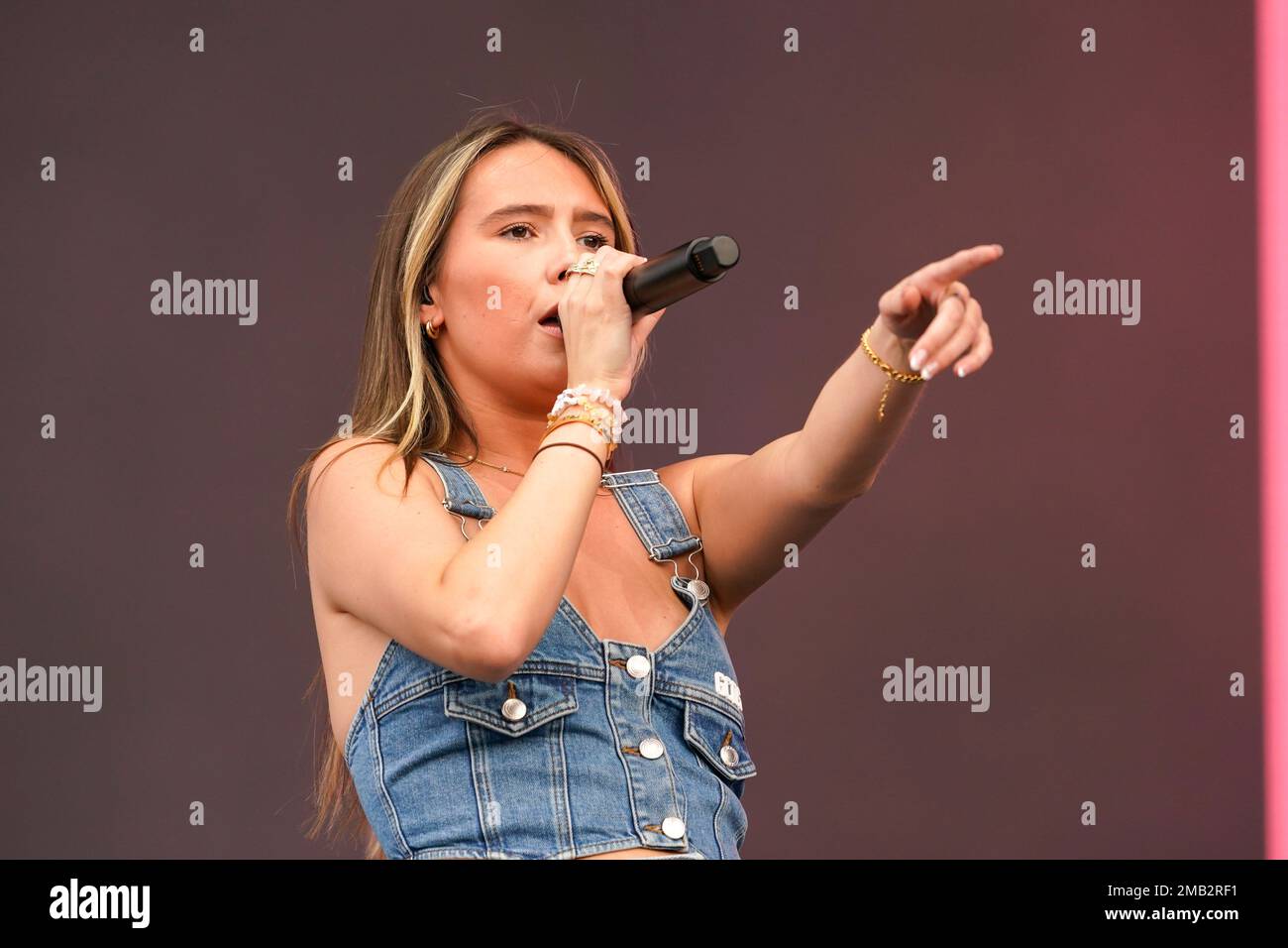Mimi Webb performs at the George Ezra Concert, in Finsbury Park, London ...