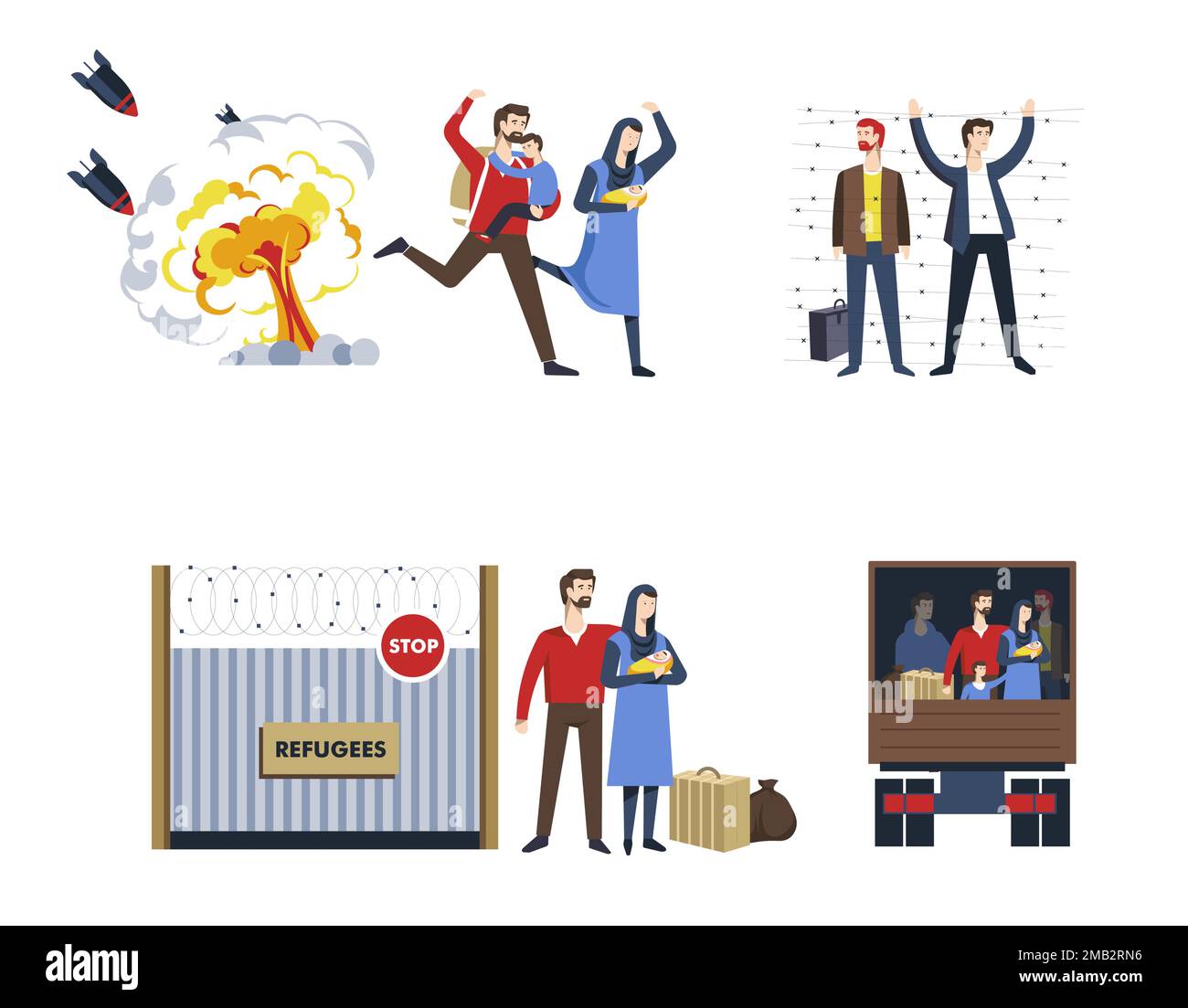 Migrant family Cut Out Stock Images & Pictures - Alamy