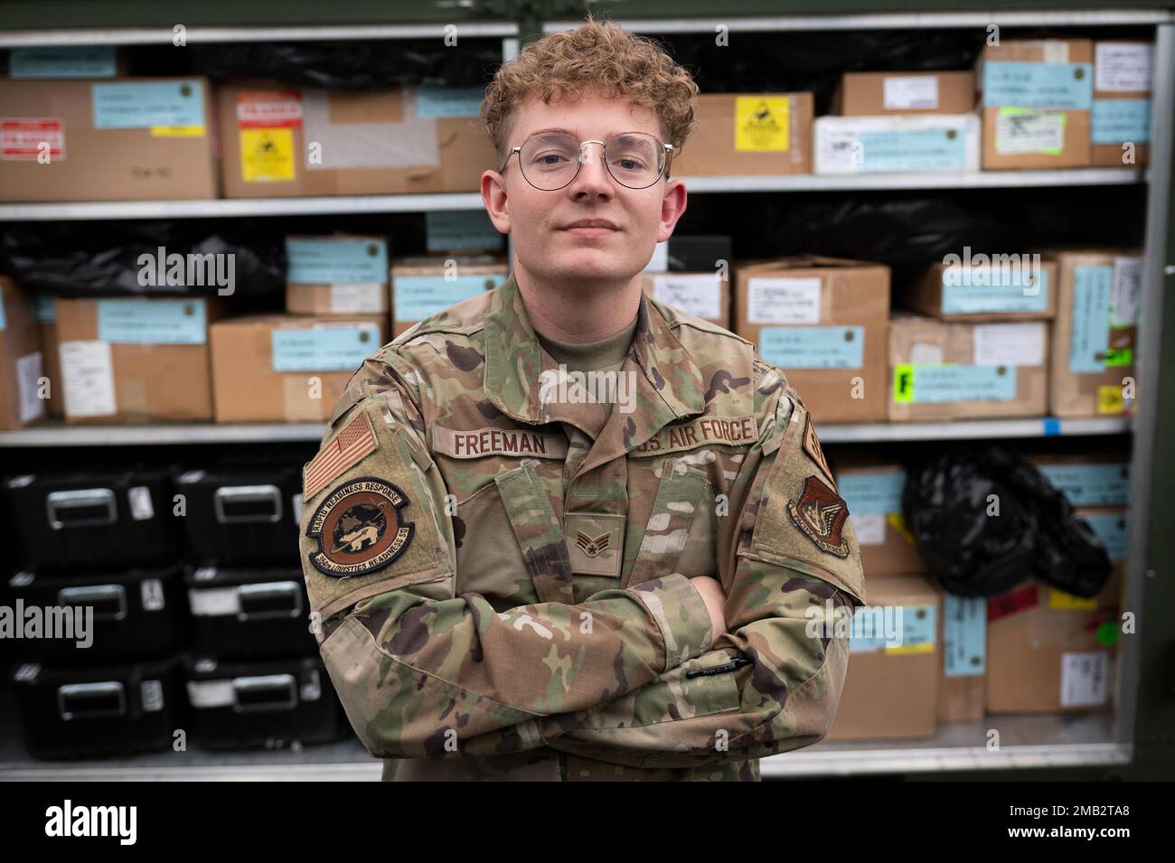 A U.S. Air Force materiel management specialist assigned to the 356th ...
