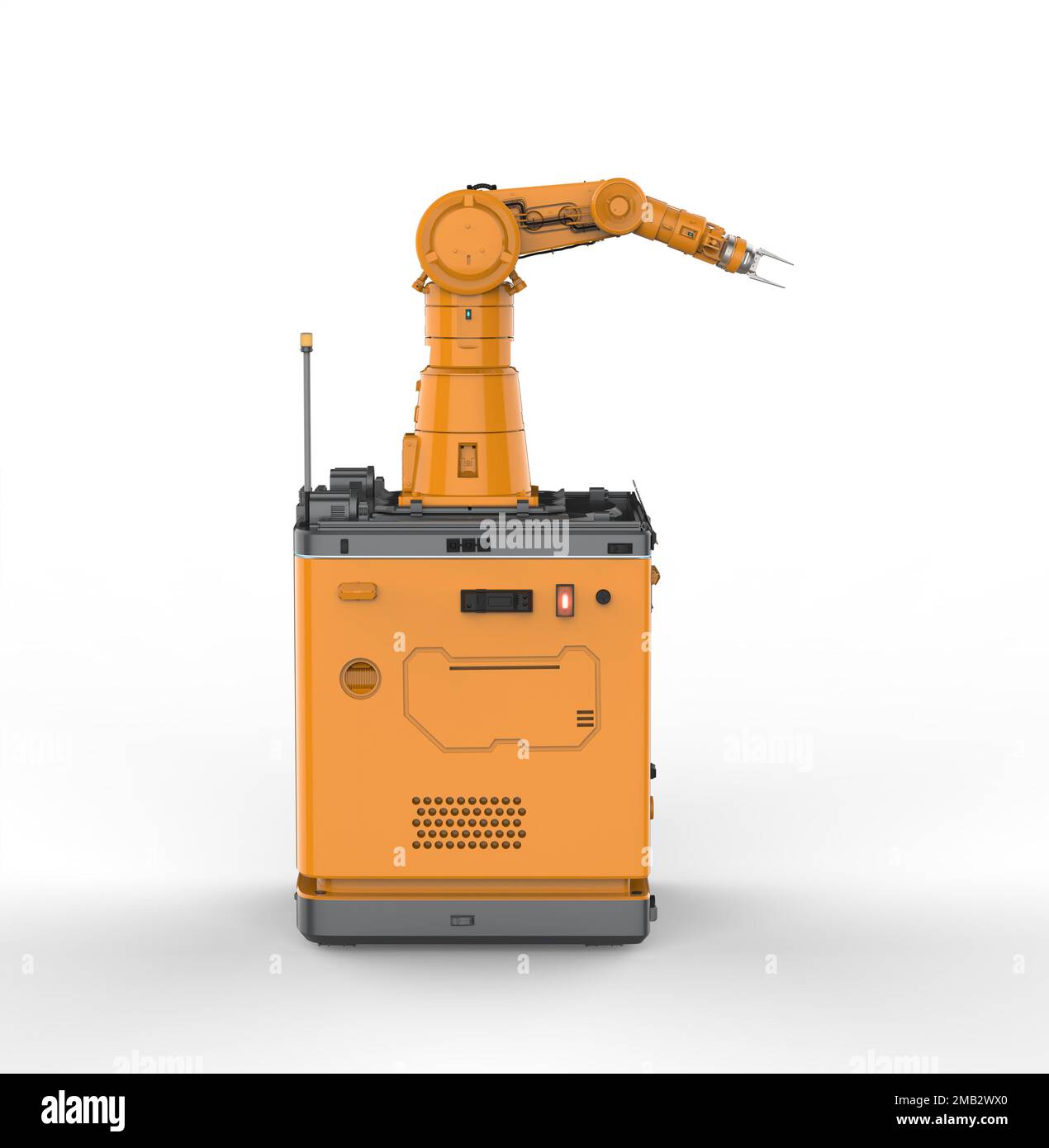 3d rendering portable orange robotic arm with station module Stock ...