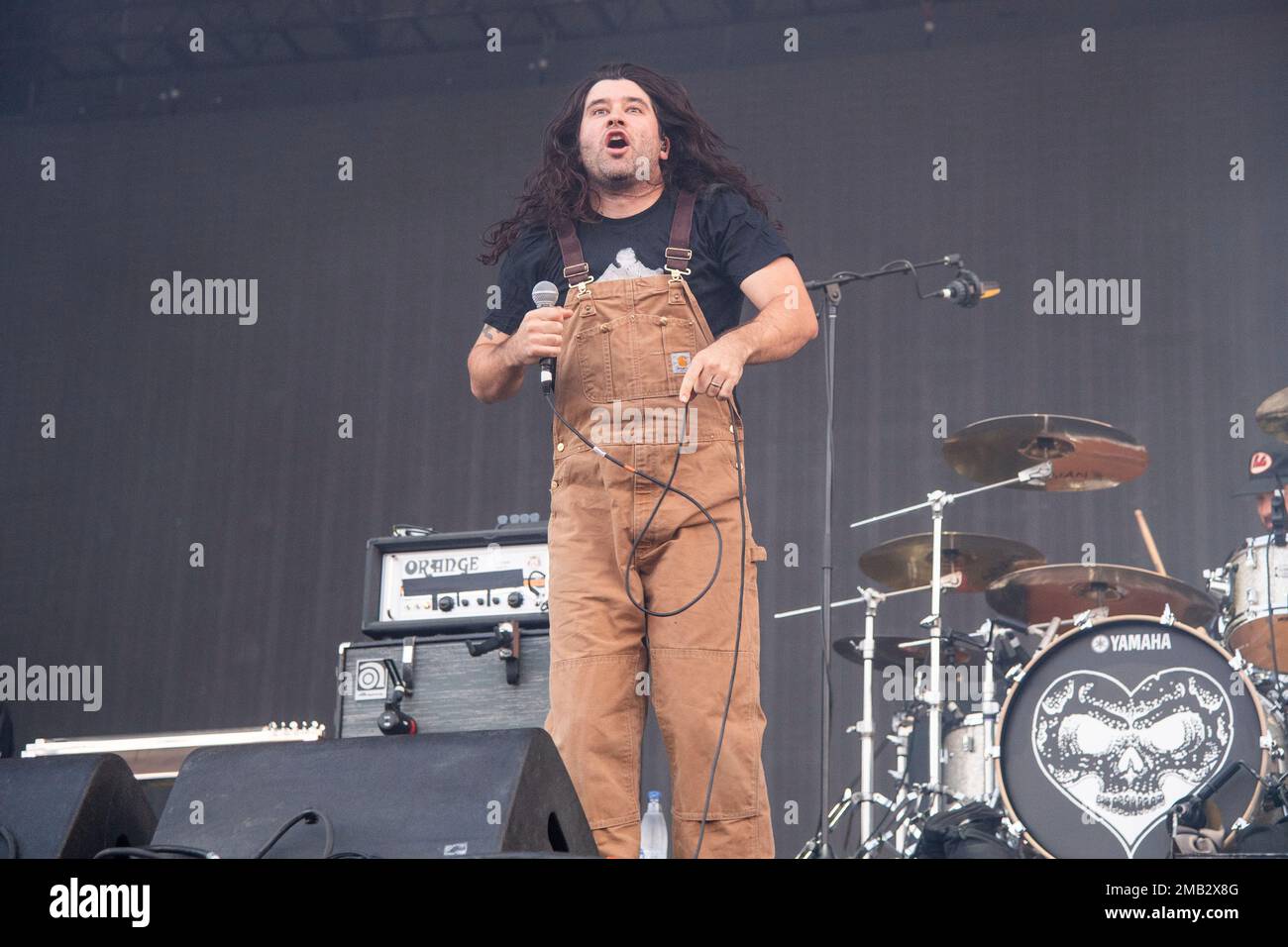 George Pettit of Alexisonfire performs during the Festival d'ete de ...