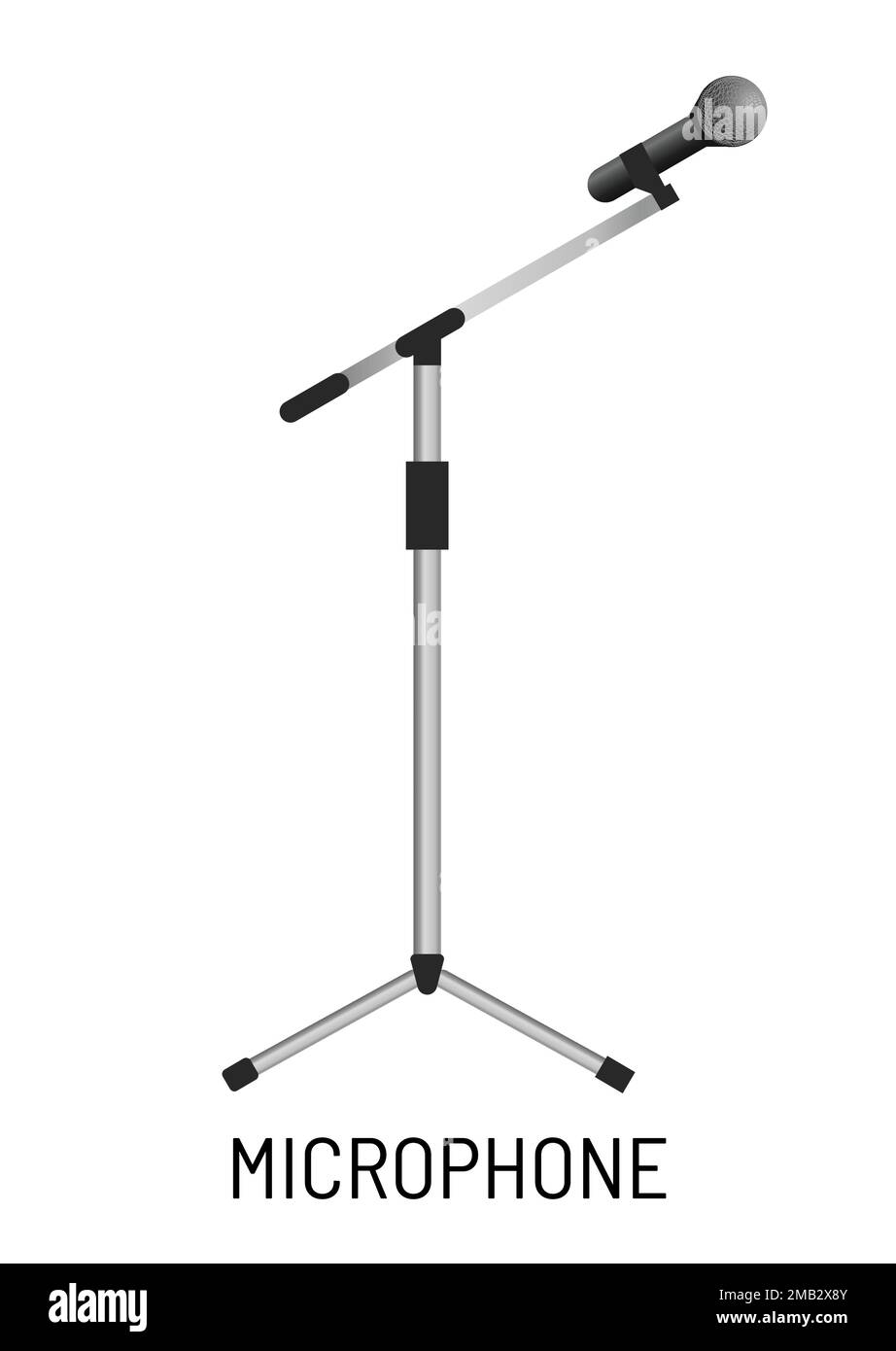 Microphone isolated object music recording studio equipment Stock ...