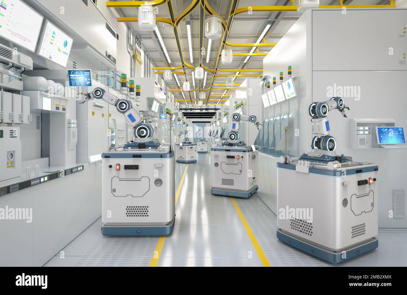 Automation semiconductor manufacturing with 3d rendering robotic arms ...