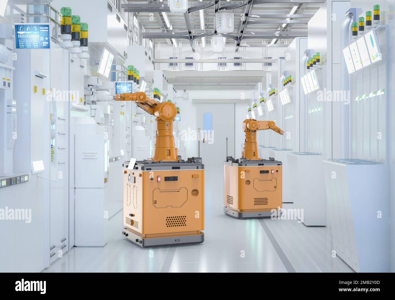 Automation semiconductor manufacturing with 3d rendering robotic arms ...